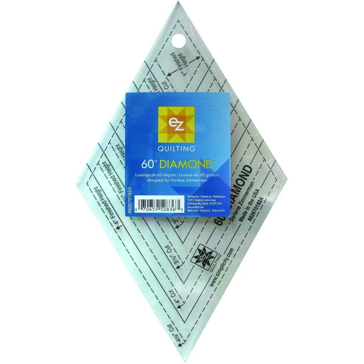 60 gr. diamond ruler - Diverse linealer og skabeloner - Patchwork-Oasen.dk